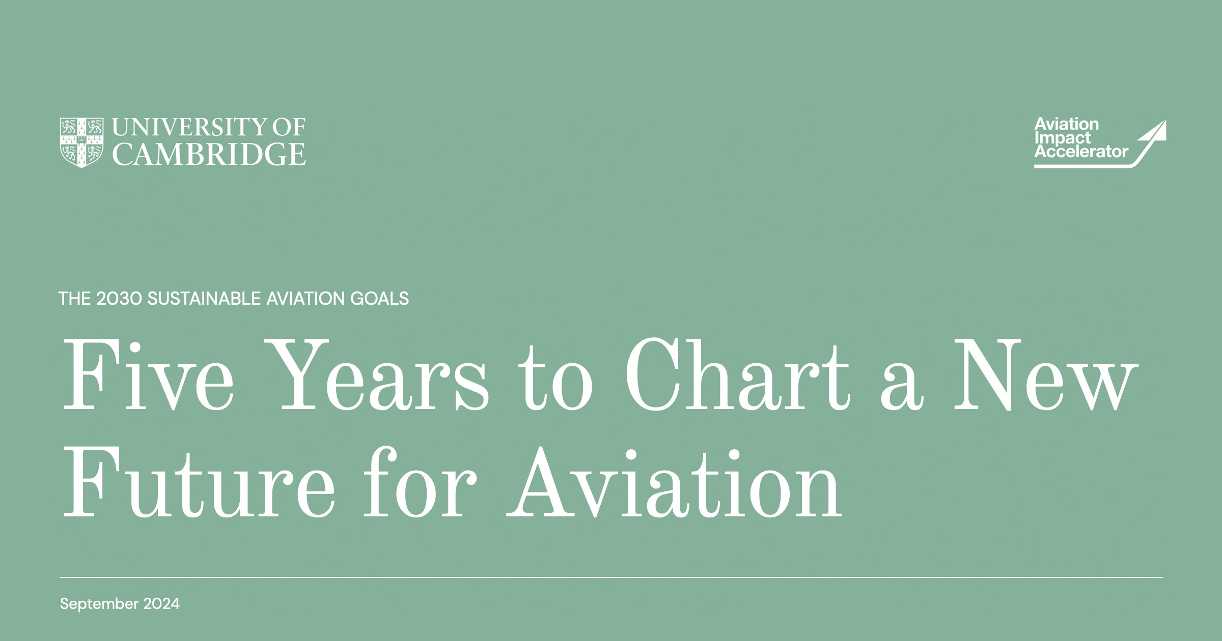 Five Years to Chart a New Future for Aviation — The 2030 Sustainable ...